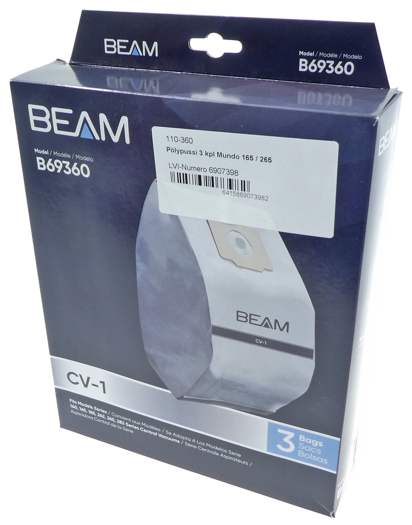 Beam pölypussit 3kpl BM165, BM265 (6907398) CV-1 - fhp.fi ...