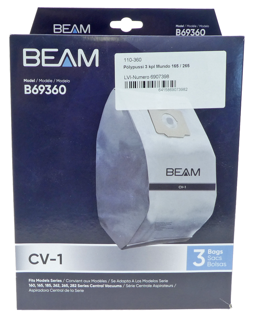 Beam pölypussit 3kpl BM165, BM265 (6907398) CV-1 - fhp.fi ...