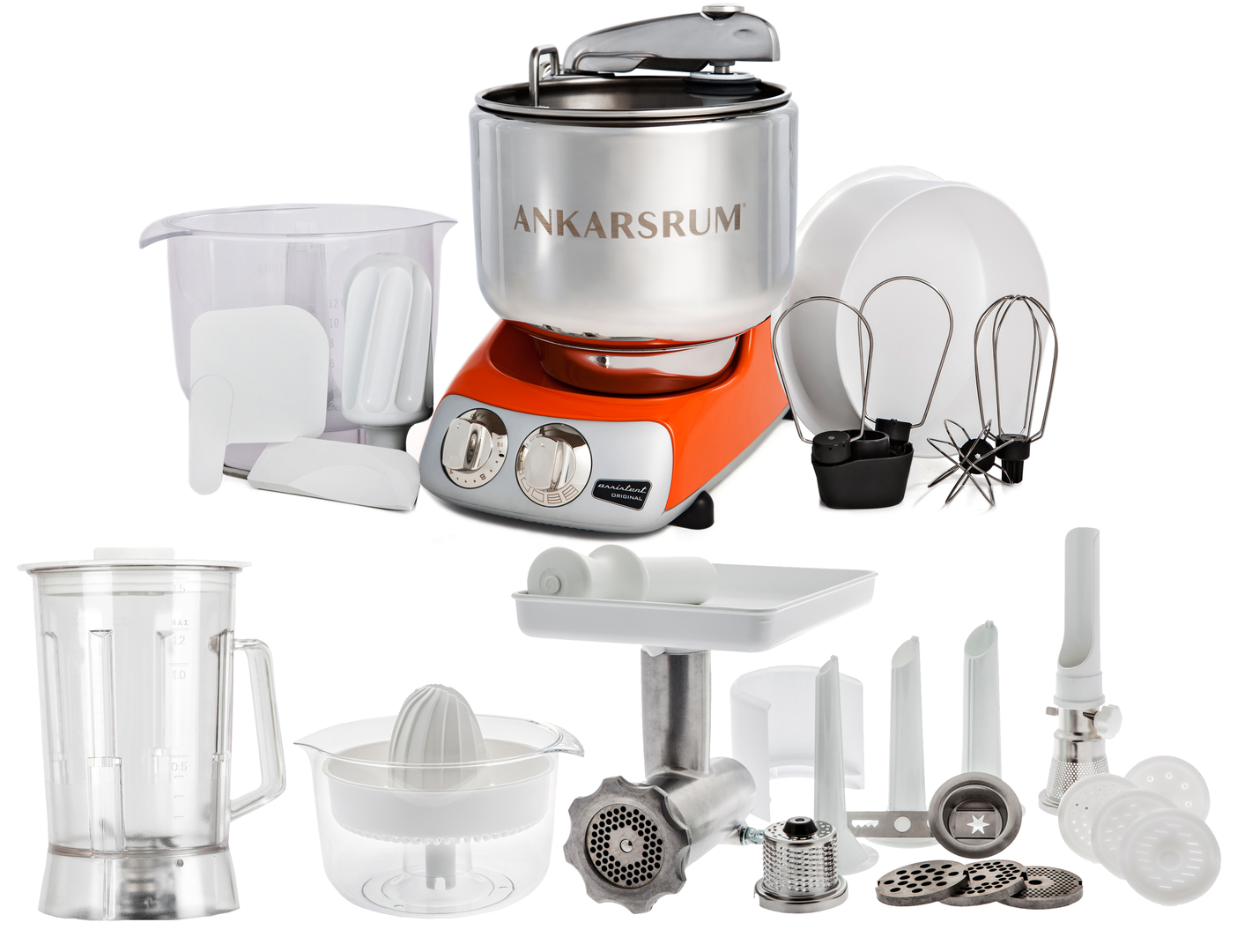 Ankarsrum Original AKM6230PO Deluxe mixer, Pure Orange (2301210) - fhp ...