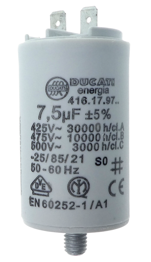 Starting capasitor 7,5 µF (H339036) - fhp.fi - appliance spare parts
