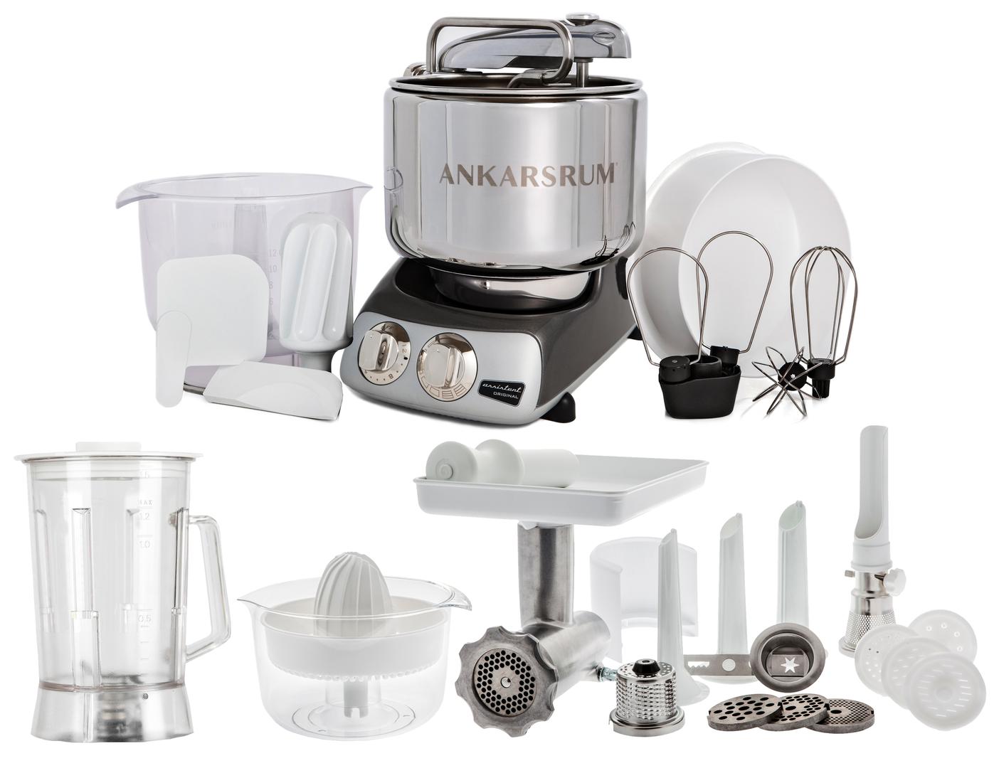 Ankarsrum Original AKM6220BC Deluxe mixer, black chrome (2300107) - fhp ...
