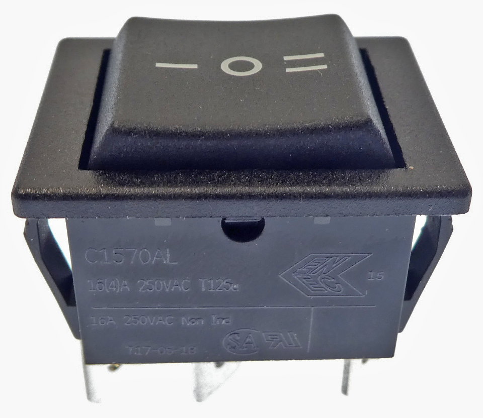 Power switch 1-0-2, black 250V/16A 23x30mm - fhp.fi - appliance spare parts