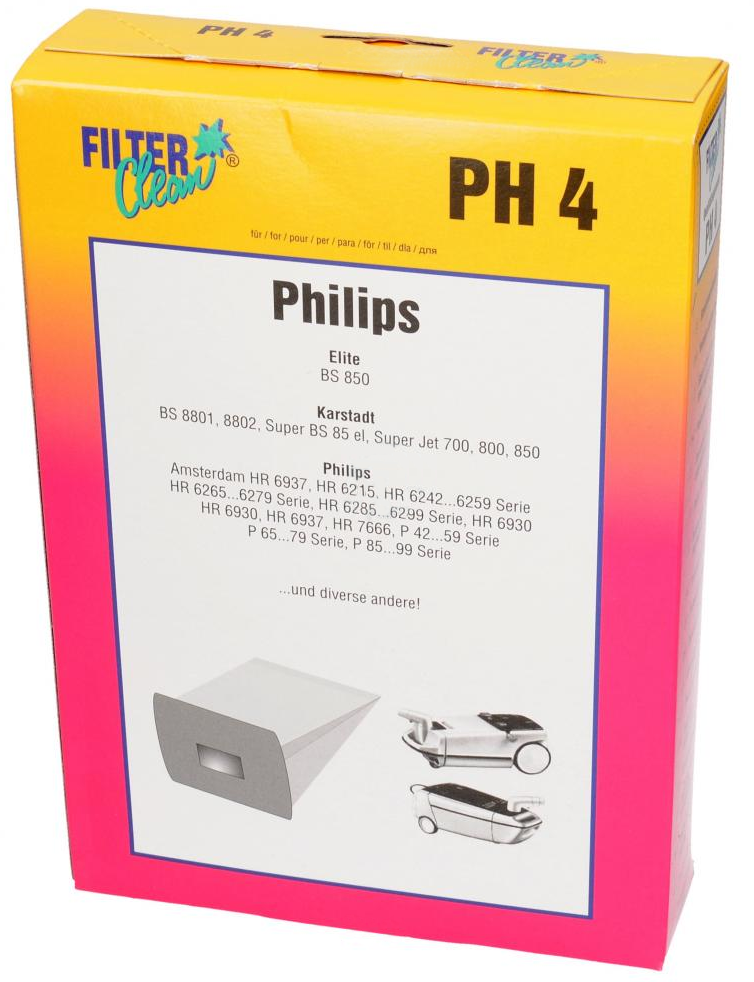 Philips PH4 pölypussit 6kpl (000093K) - fhp.fi - Kodinkoneiden varaosat