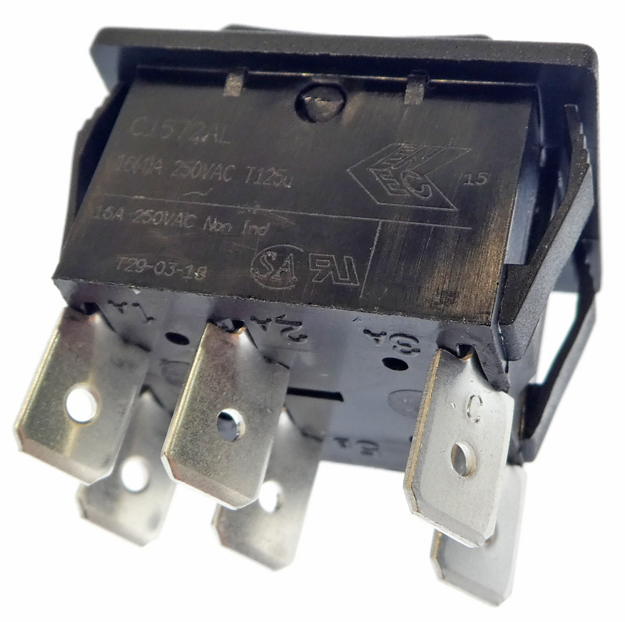 Start rocker switch 1-0-2 16A 23x30mm - fhp.fi - appliance spare parts