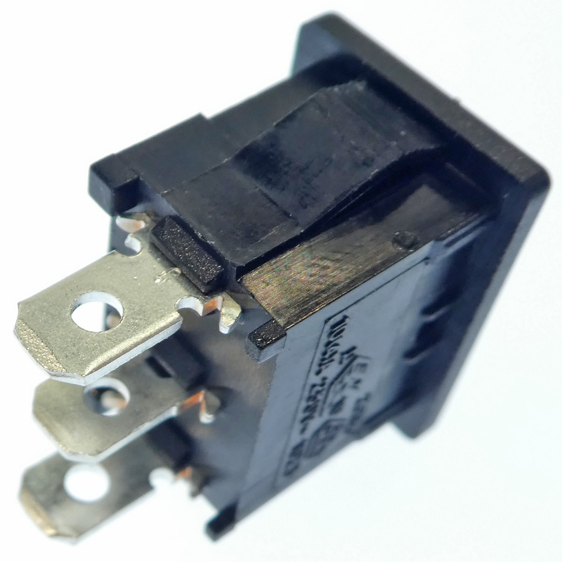 Power switch 1-0-2, black 10A 12,5x19mm - fhp.fi - appliance spare parts