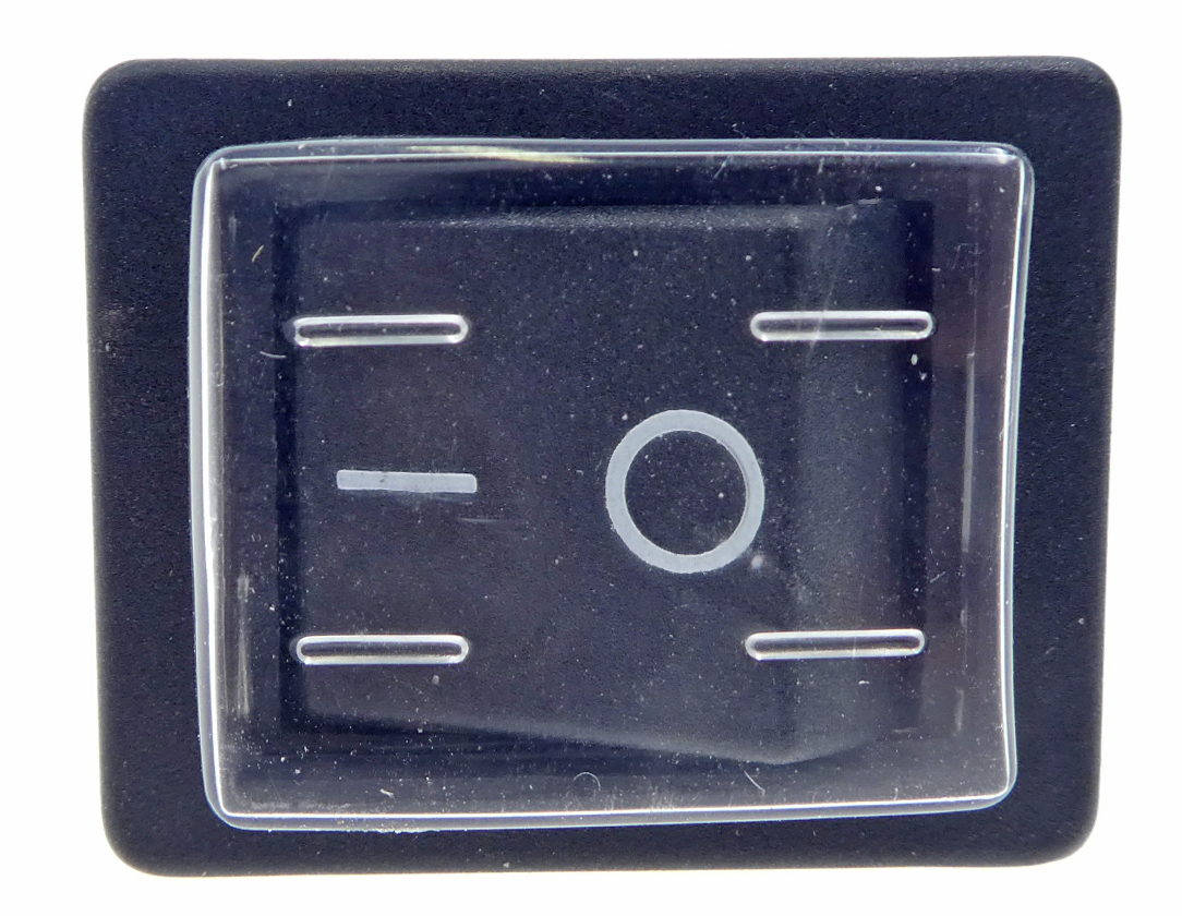 Rocker switch 16A 250V black, shield - fhp.fi - appliance spare parts