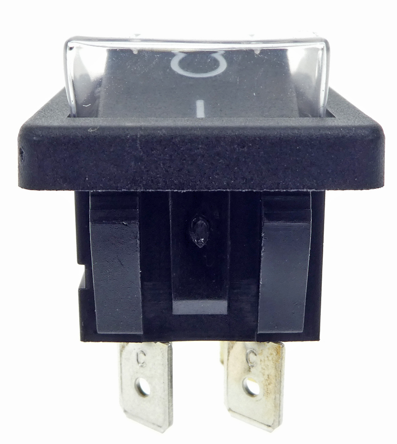 Rocker switch 16A 250V black, shield - fhp.fi - appliance spare parts