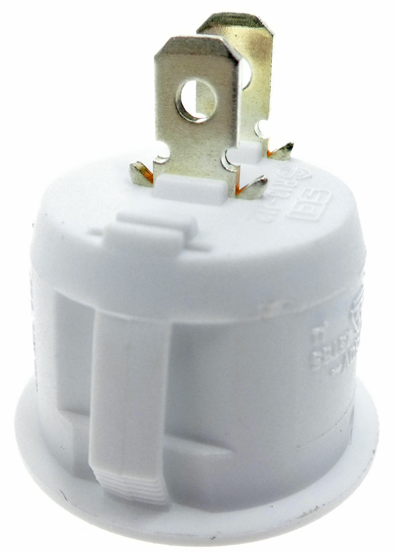 Round power switch 10A 250V 20mm, white - fhp.fi - appliance spare parts