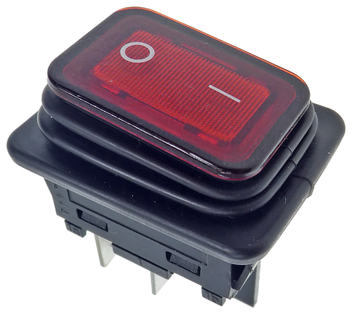 Rocker switch, red shielded 22x31mm 250V 20A - fhp.fi - appliance spare ...