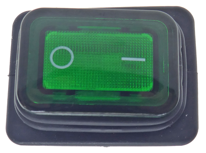 Rocker switch, green shielded 22x31mm 250V 20A - fhp.fi - appliance ...