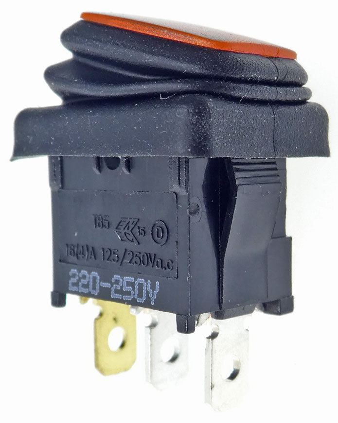 Rocker switch, orange shielded 13x19mm 250V 16A - fhp.fi - appliance ...