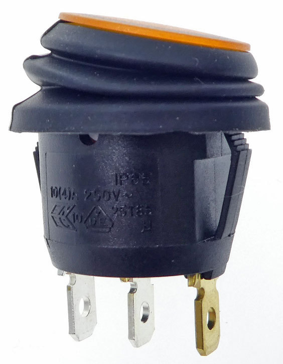 Rocker switch, orange shielded 21mm 250V 10A - fhp.fi - appliance spare ...