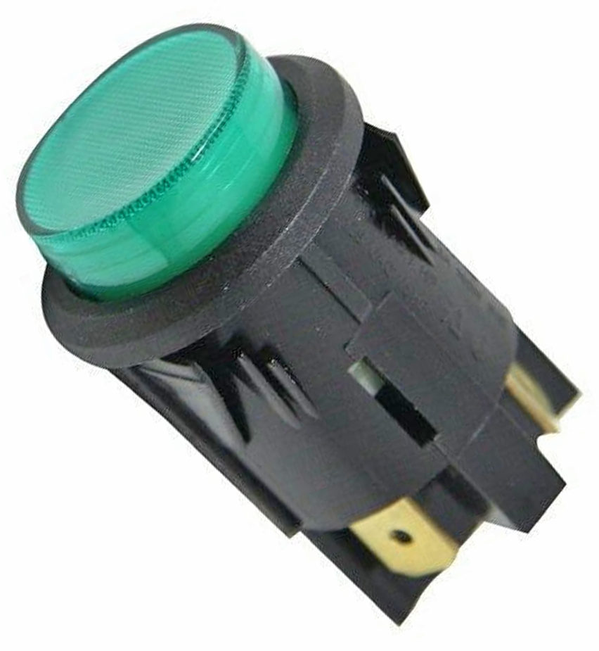 Push button 16A/250V 25mm OFF-(ON) - fhp.fi - appliance spare parts