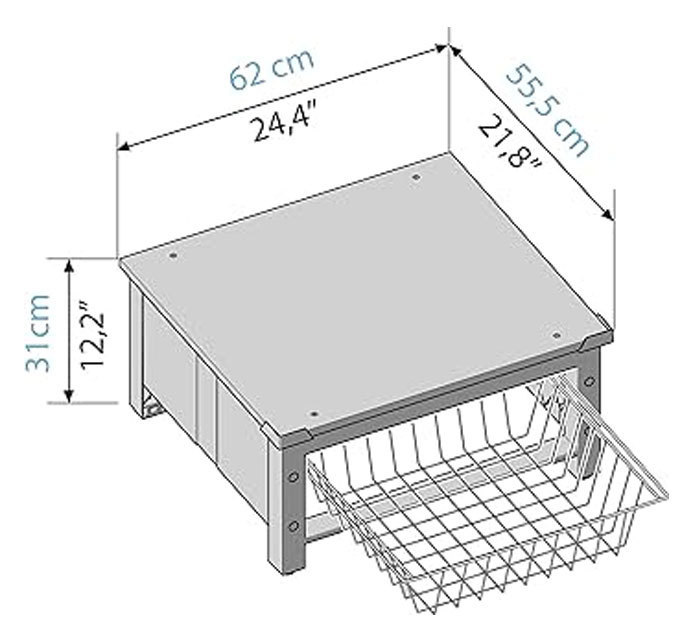 Washing machine riser 250kg, white X210631 - fhp.fi - appliance spare parts