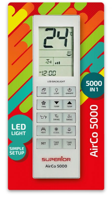 Air conditioner universal remote AIRCO 5000-IN-1 - fhp.fi - appliance ...