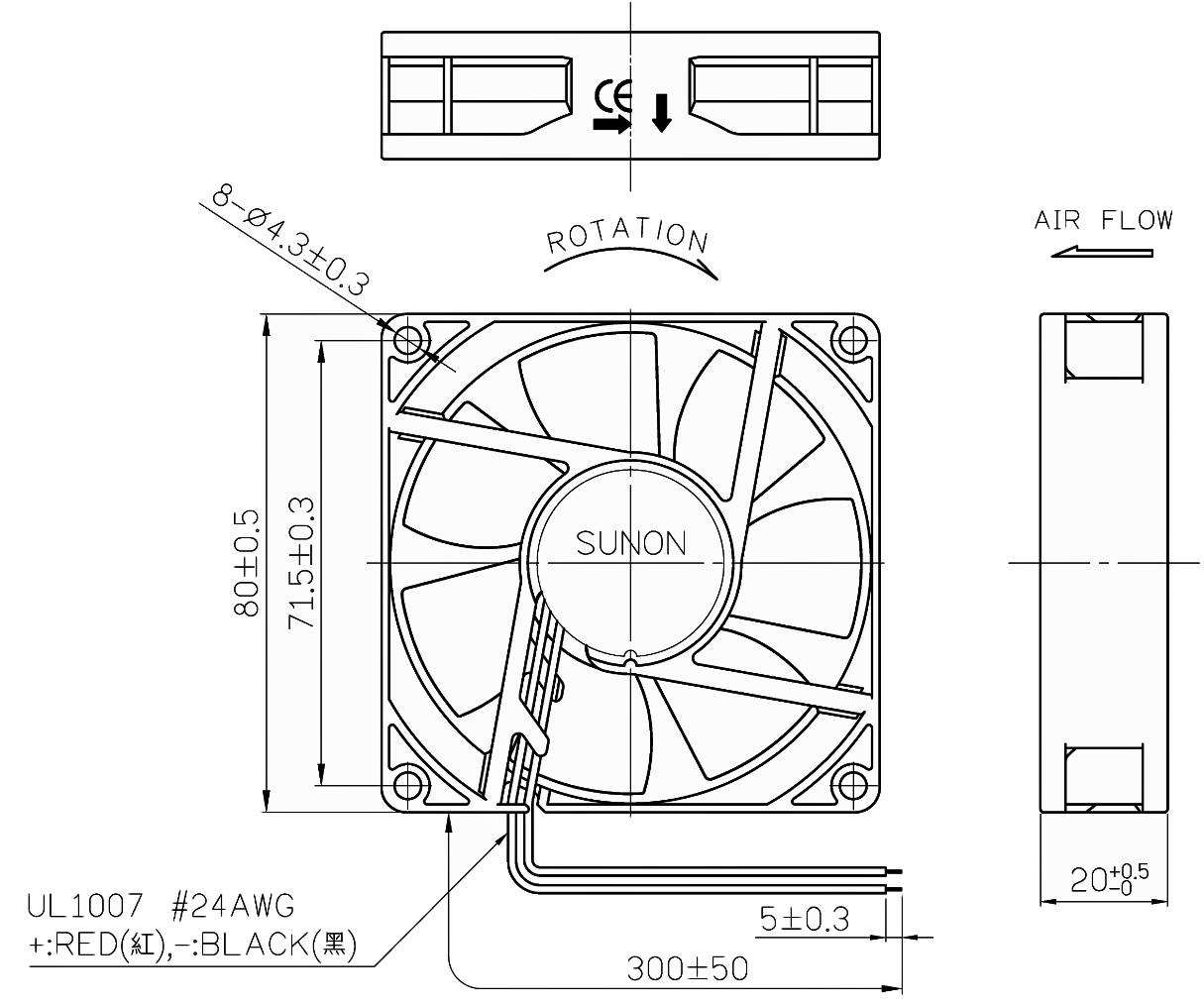 Axial fan motor 80x80x20 DC12V 1,14W - fhp.fi - appliance spare parts