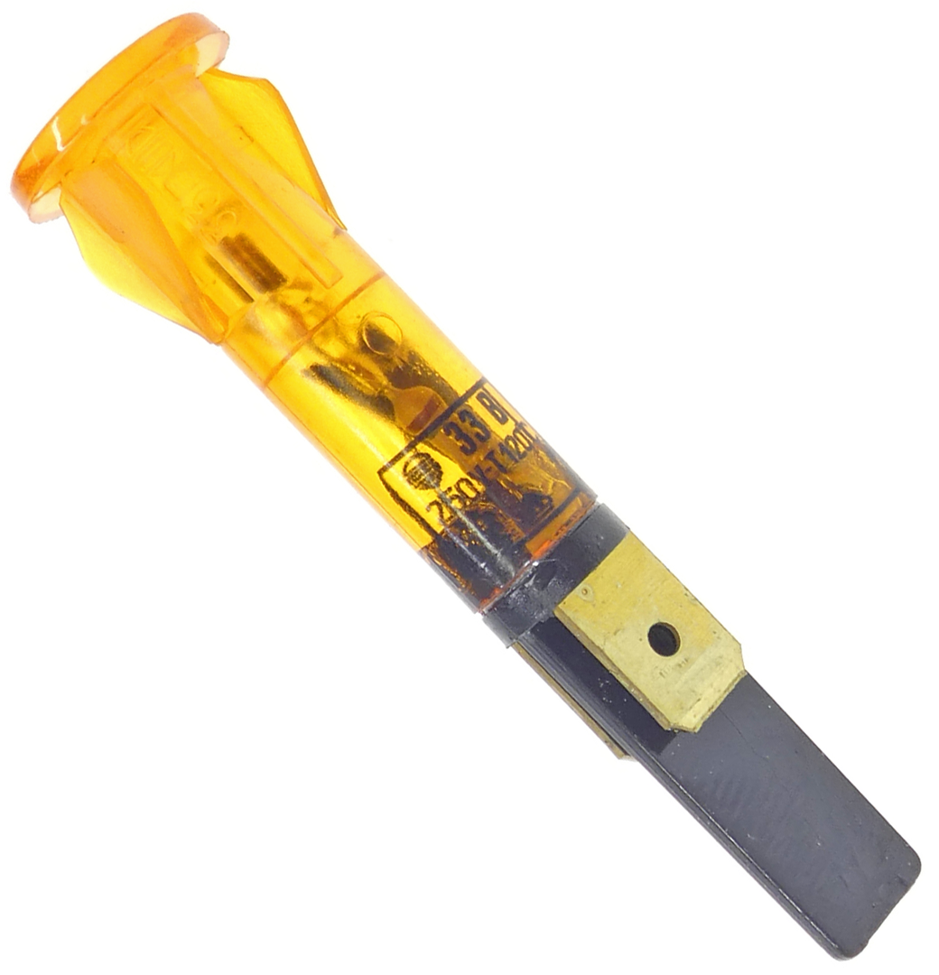 Oven signal lamp, orange 10mm 250V - fhp.fi - appliance spare parts
