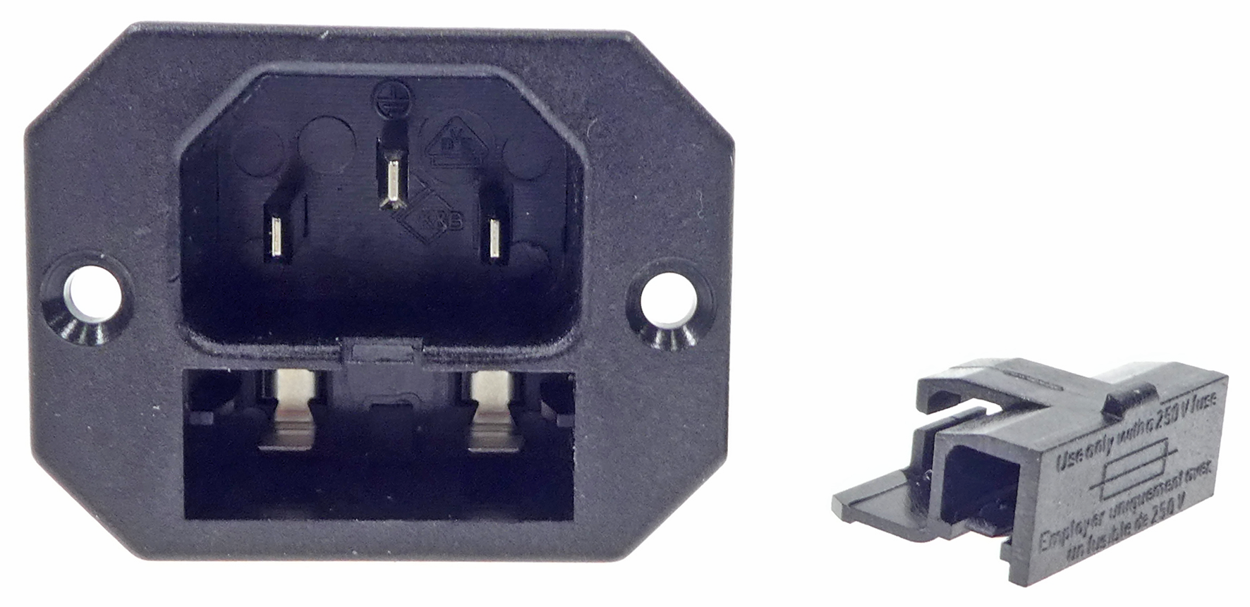 Power inlet IEC C14, 5x20 fuse box - fhp.fi - appliance spare parts