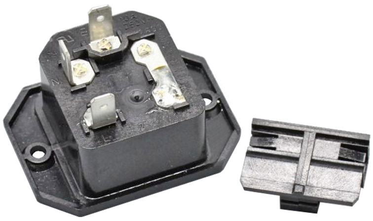 Power inlet IEC C14, 5x20 fuse box - fhp.fi - appliance spare parts