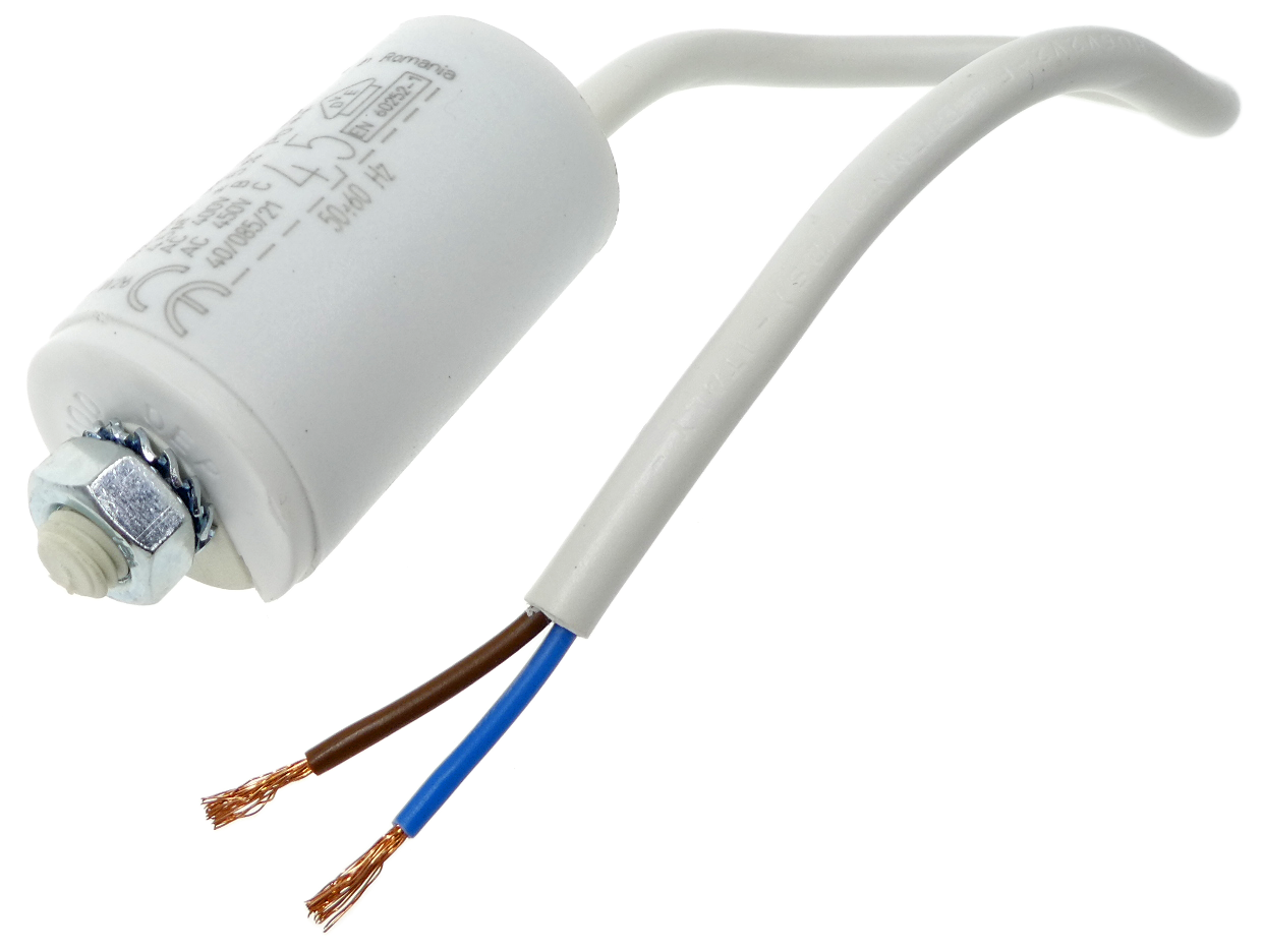 Start capacitor with cable 4,5µF - fhp.fi - appliance spare parts