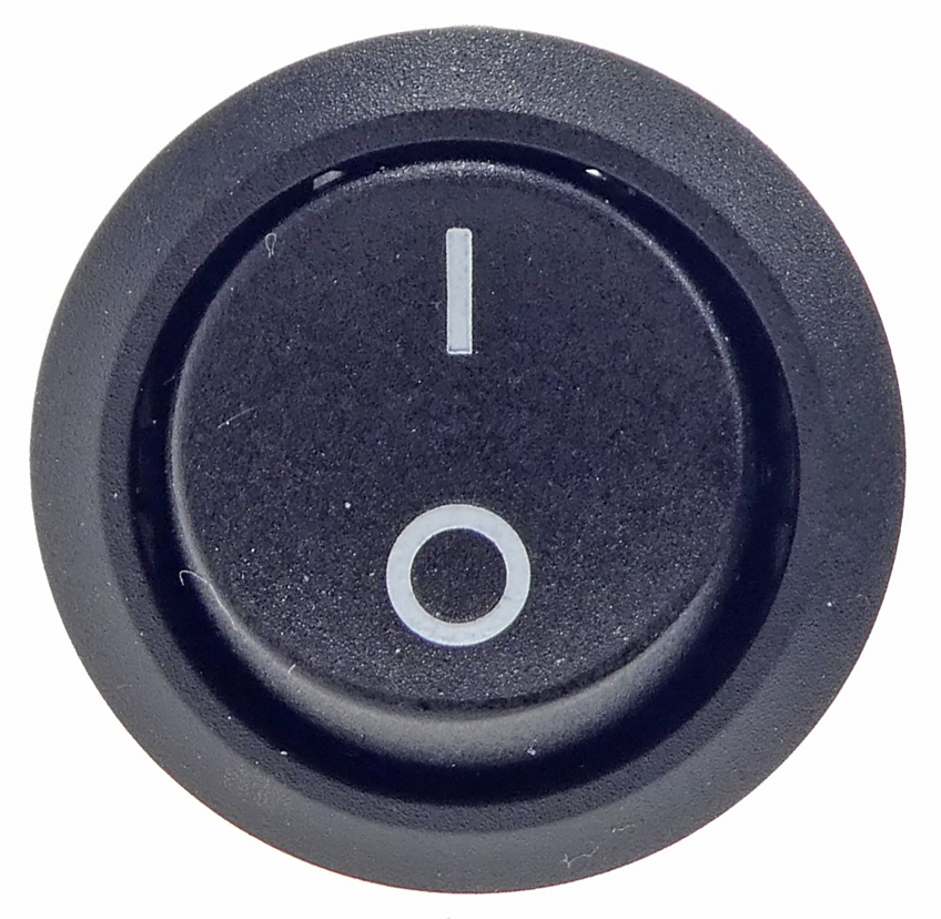 Rocker switch round 20mm, black - fhp.fi - appliance spare parts