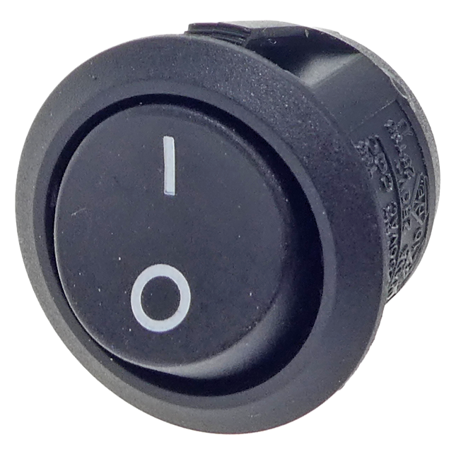 Rocker switch round 20mm, black - fhp.fi - appliance spare parts