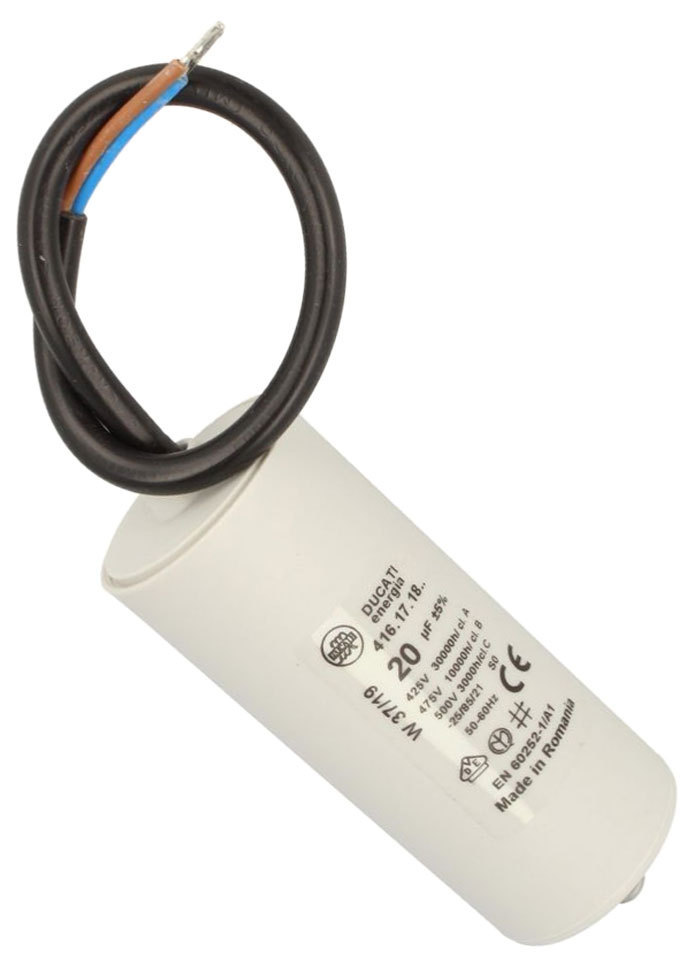 Ducati capacitor with cord 20 µF - fhp.fi - appliance spare parts